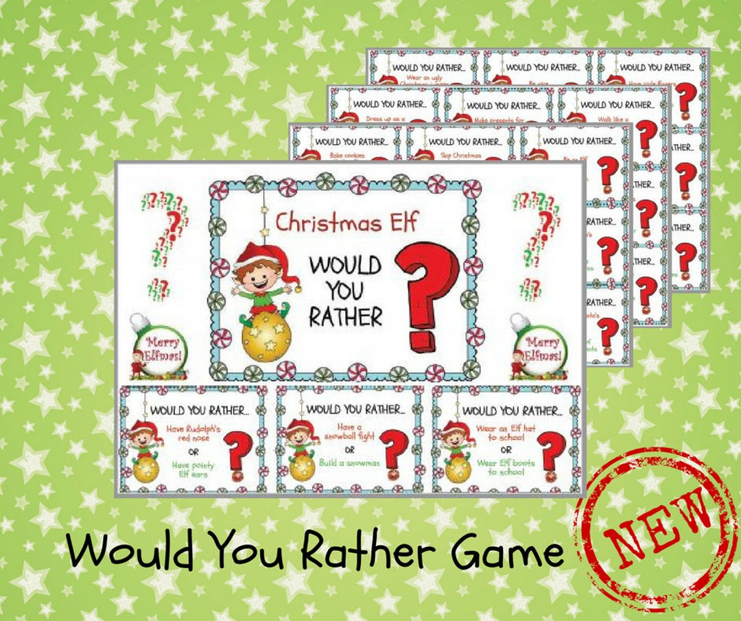 Would You Rather Game, Elf Printable, Elf Antic, Elf Props, Christmas ...
