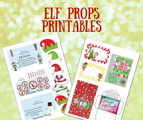 Elf Props Printable Elf Antics Set Elf Printables | Etsy
