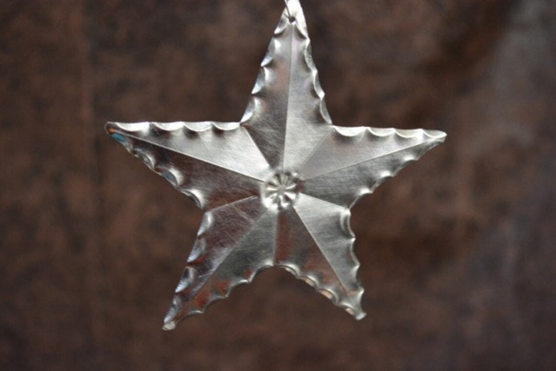 Tin Federal Star Christmas Ornament Hand Punched Tinwork Jason - Etsy