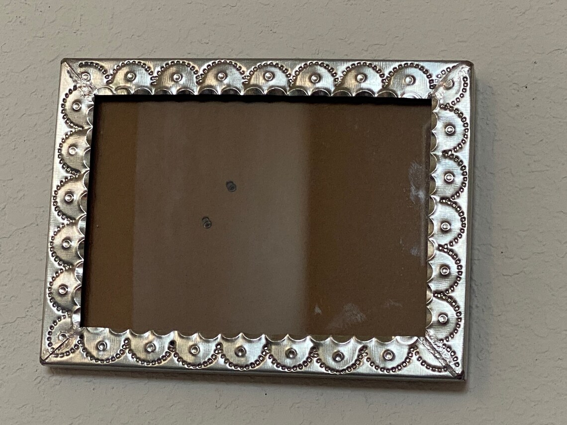 5x7 handcrafted tin picture frame perfect for a 10th wedding | Etsy
