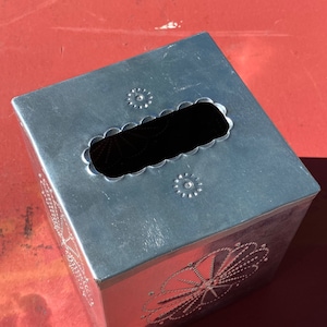 Small Tin Tissue Box Cover Hand Punched Tinwork Jason Younis Y Delgado Metal - Etsy