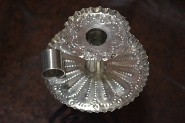 Tin Small Candlestick Hand Punched Tinwork Jason Younis Y - Etsy