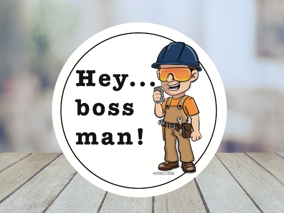Hard Hat Sticker hey Boss Man Tiktok Sticker for - Etsy