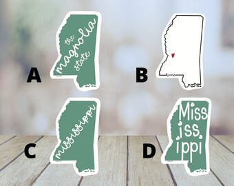 Mississippi State Vinyl Sticker - Etsy