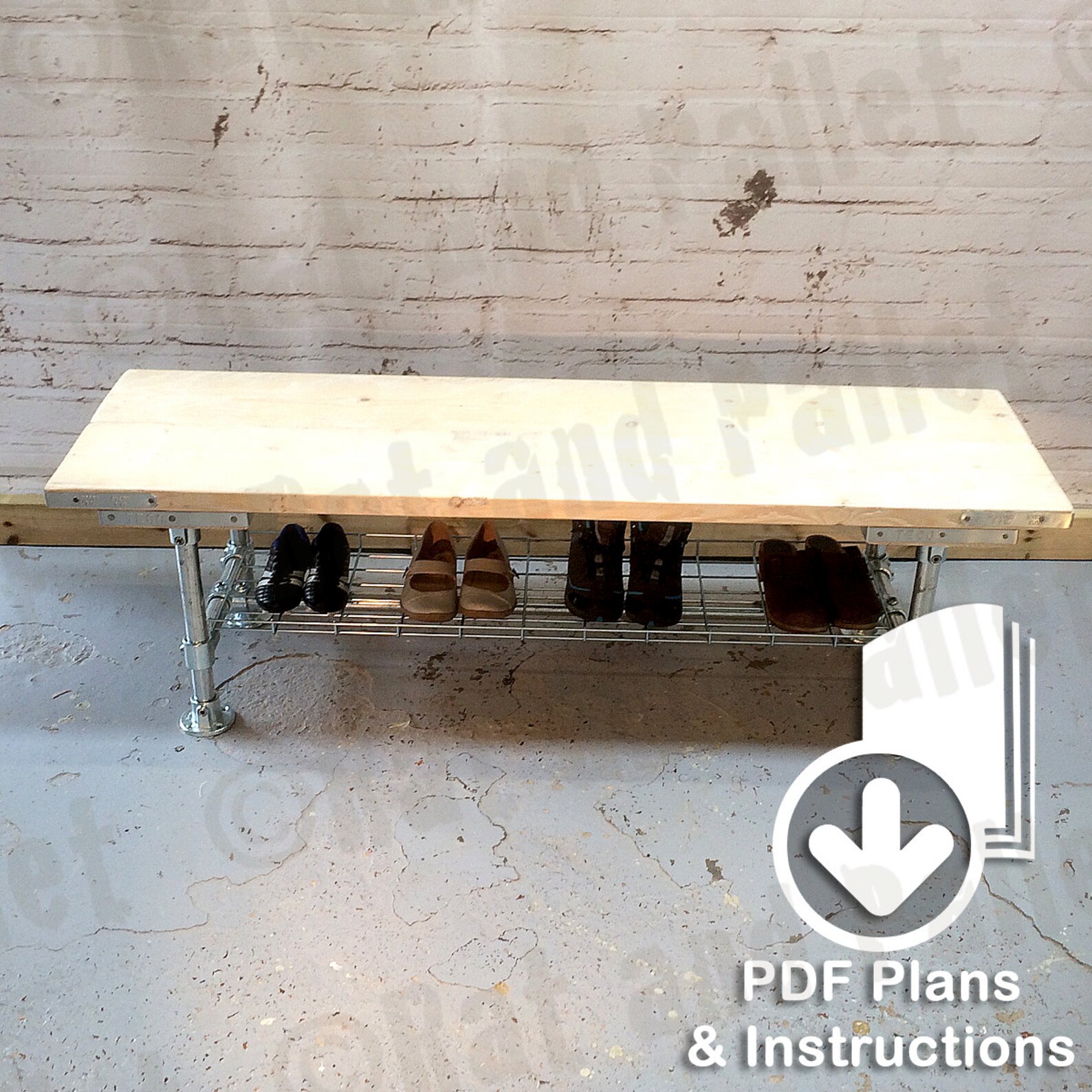 Make a Scaffold Shoe Bench From Instruction Plans. Modern - Etsy UK