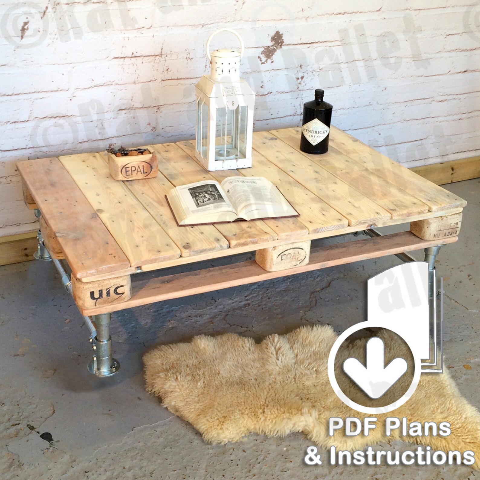 Make a Pallet and Scaffold Coffee Table From Instruction - Etsy UK
