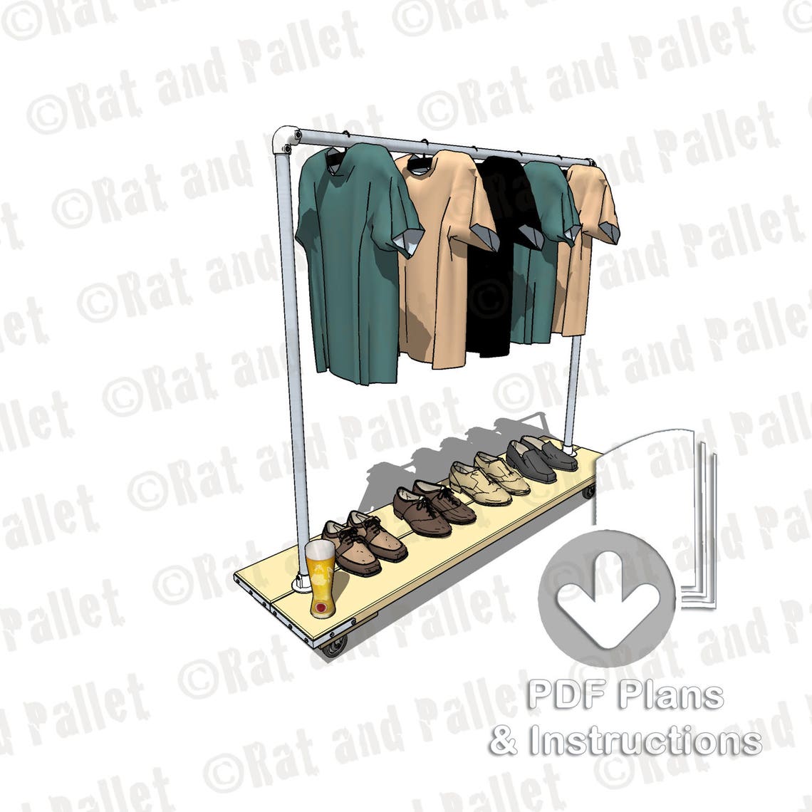 Make a Scaffold Clothes Rail From Instruction Plans. Modern - Etsy