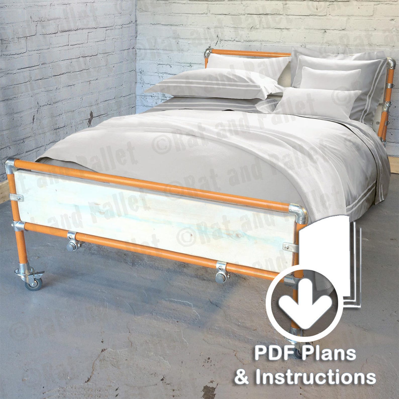 Make a Scaffold Bed From Instruction Plans. Modern Industrial | Etsy