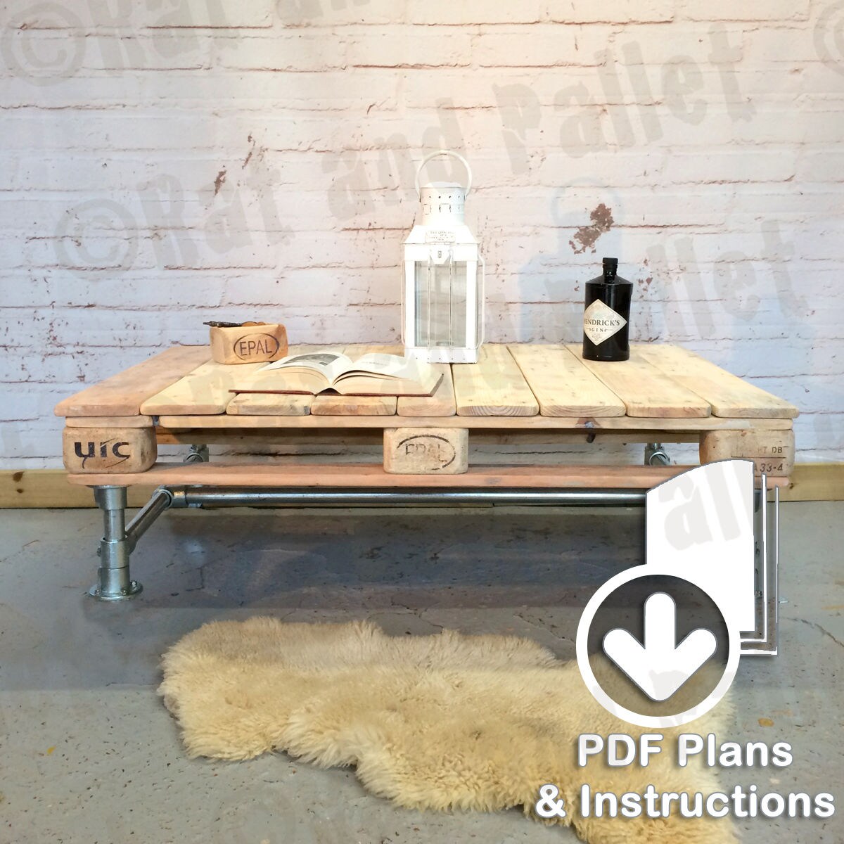 Make a Pallet and Scaffold Coffee Table From Instruction - Etsy UK