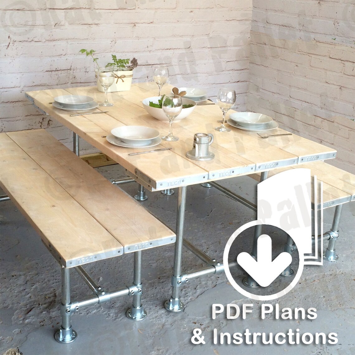 Make a Scaffold Table from Instruction Plans. Modern | Etsy