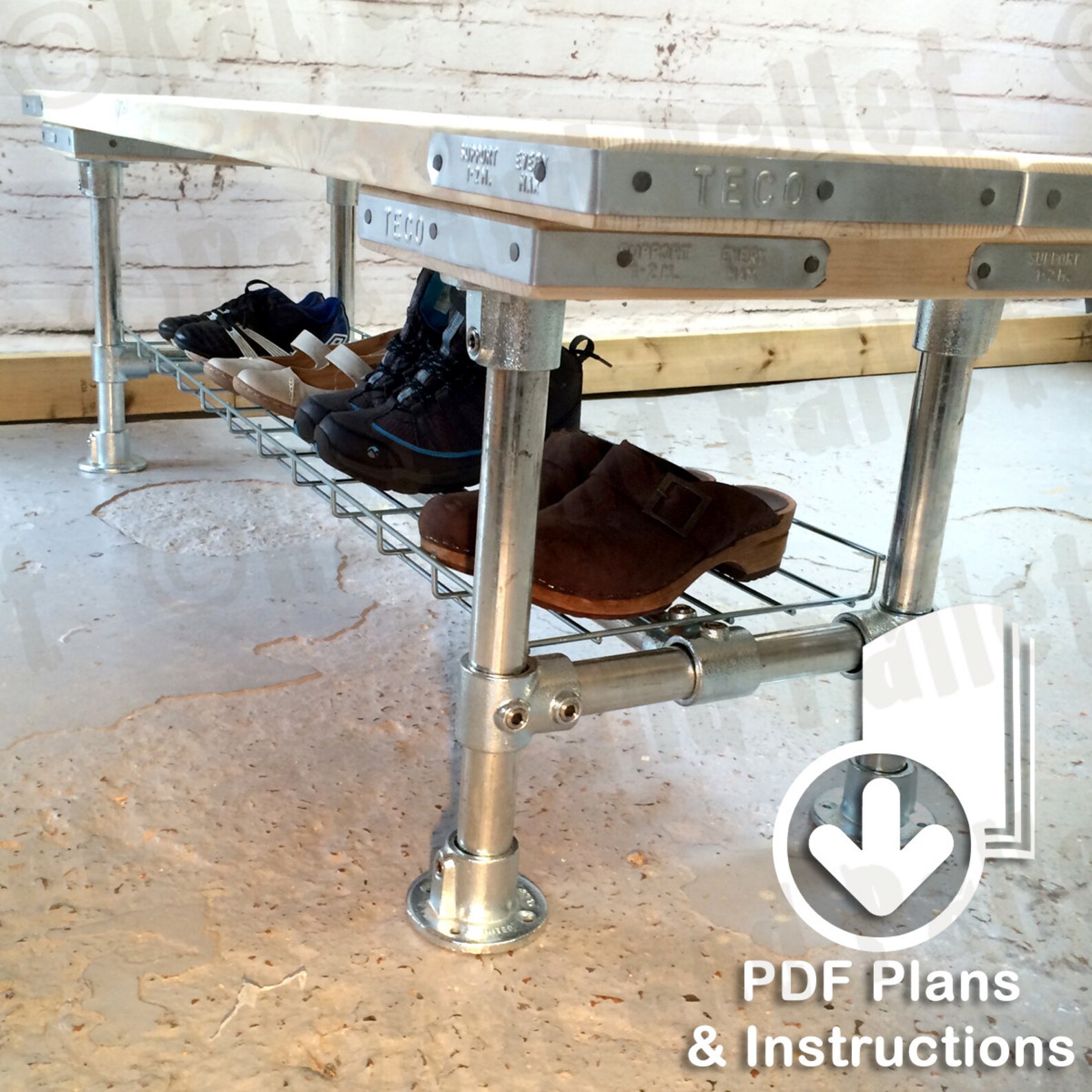 Make a Scaffold Shoe Bench From Instruction Plans. Modern - Etsy UK