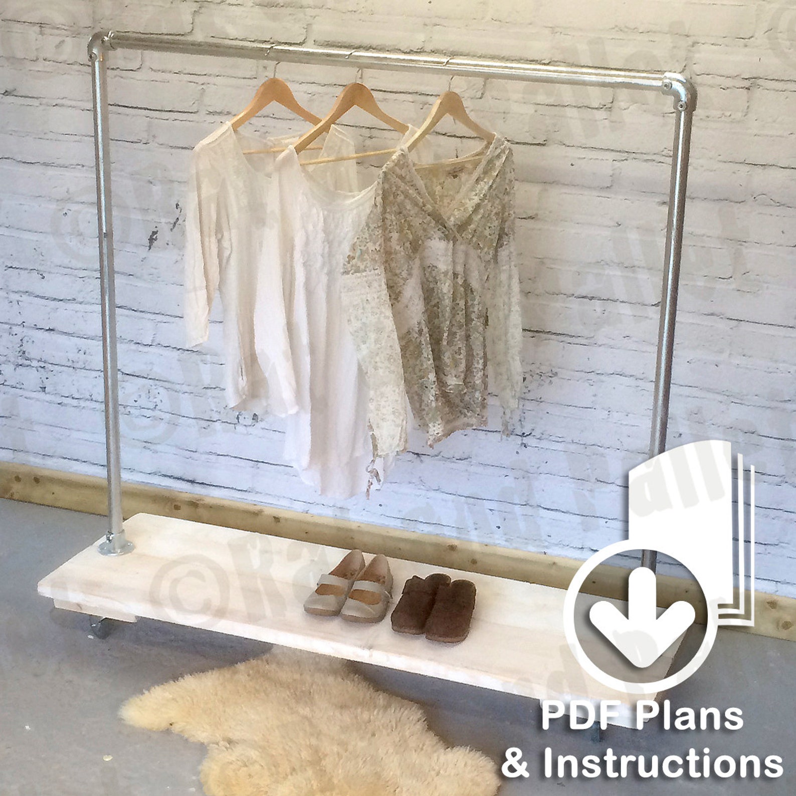 Make a Scaffold Clothes Rail From Instruction Plans. Modern - Etsy