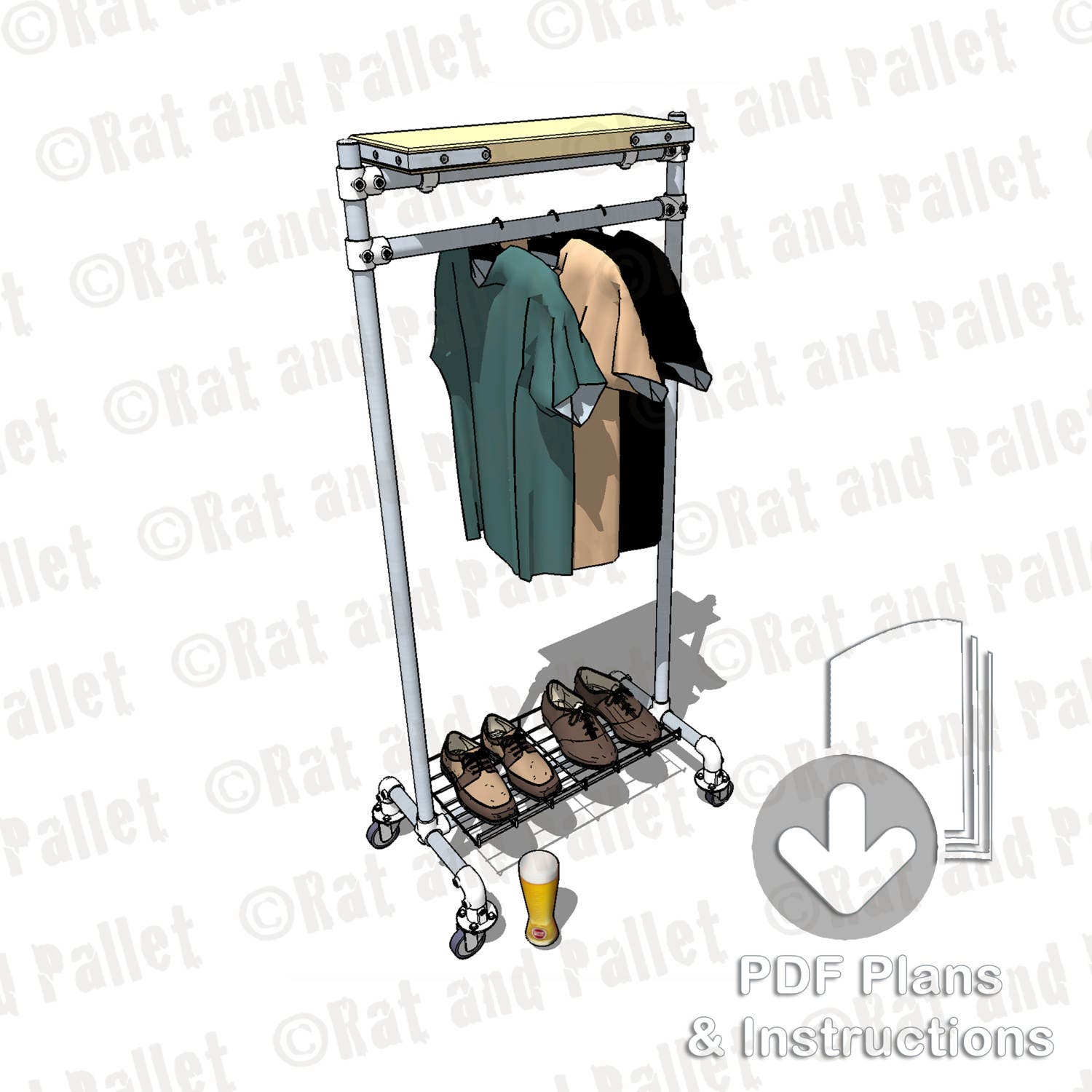 Make a Scaffold Clothes Rack from Instruction Plans. Modern | Etsy