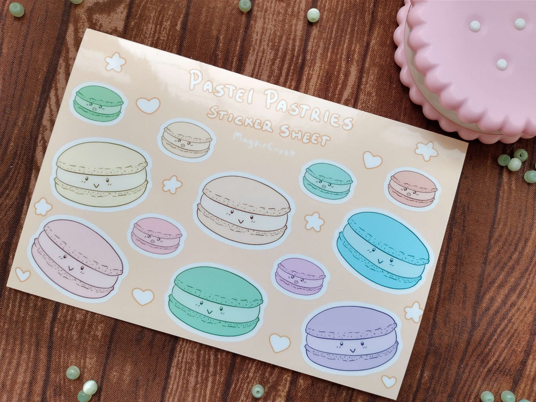 Pastel Pastries Macaroon Sticker Sheet - Etsy
