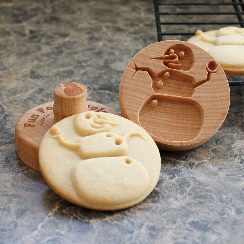 Wood Snowman Cookie Mold - Etsy