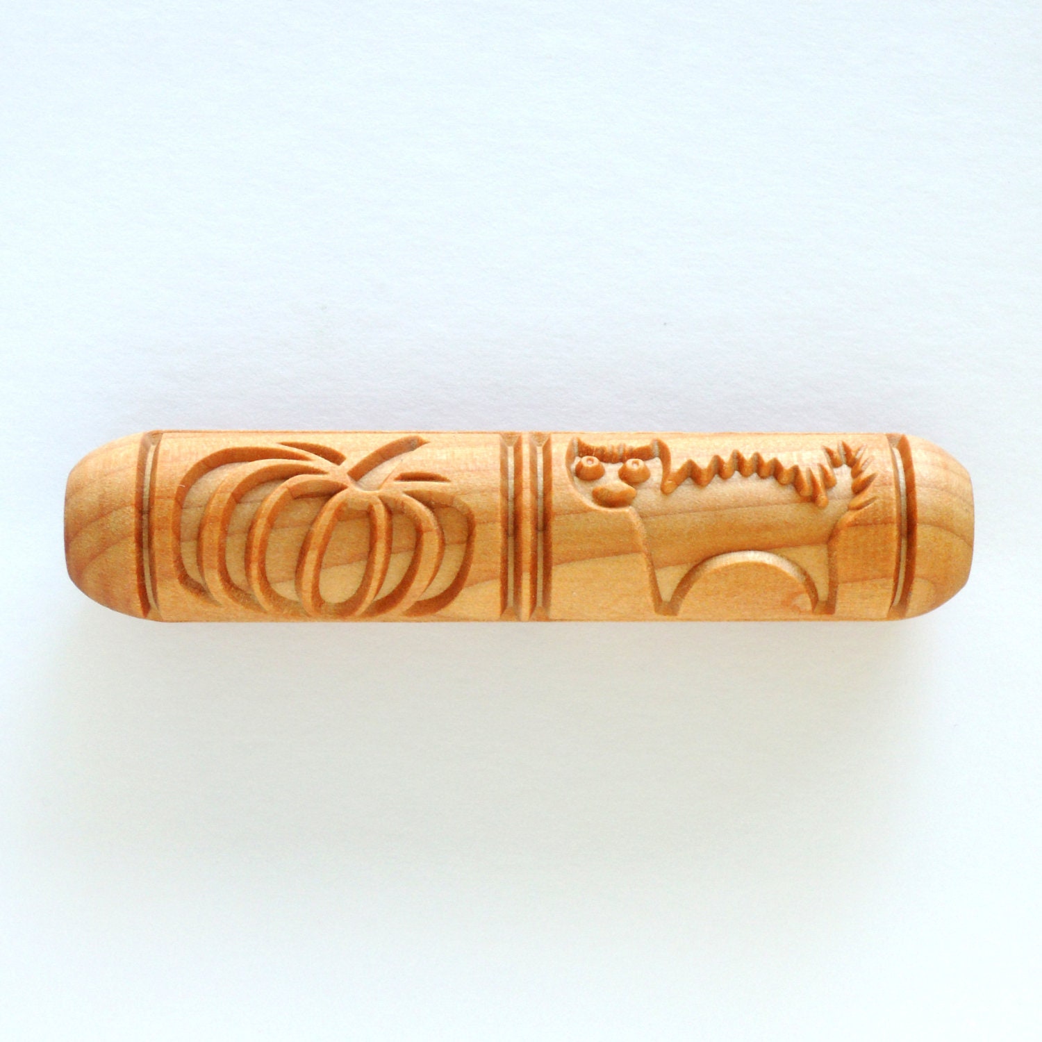 Cat and Pumpkin Mini Rolling Pin - Cookie and Dough Roller DR-04 - Etsy
