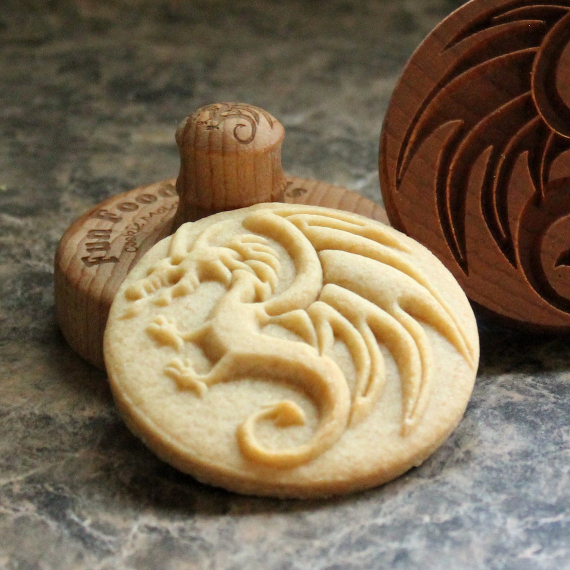 Dragon 2.5 Inch Wood Cookie Stamp Mold CS-009 - Etsy