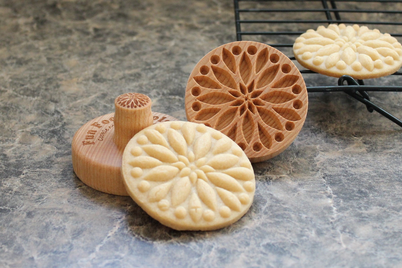 Holiday Flower 2.5 Inch Wood Cookie Stamp Mold CS-029 - Etsy