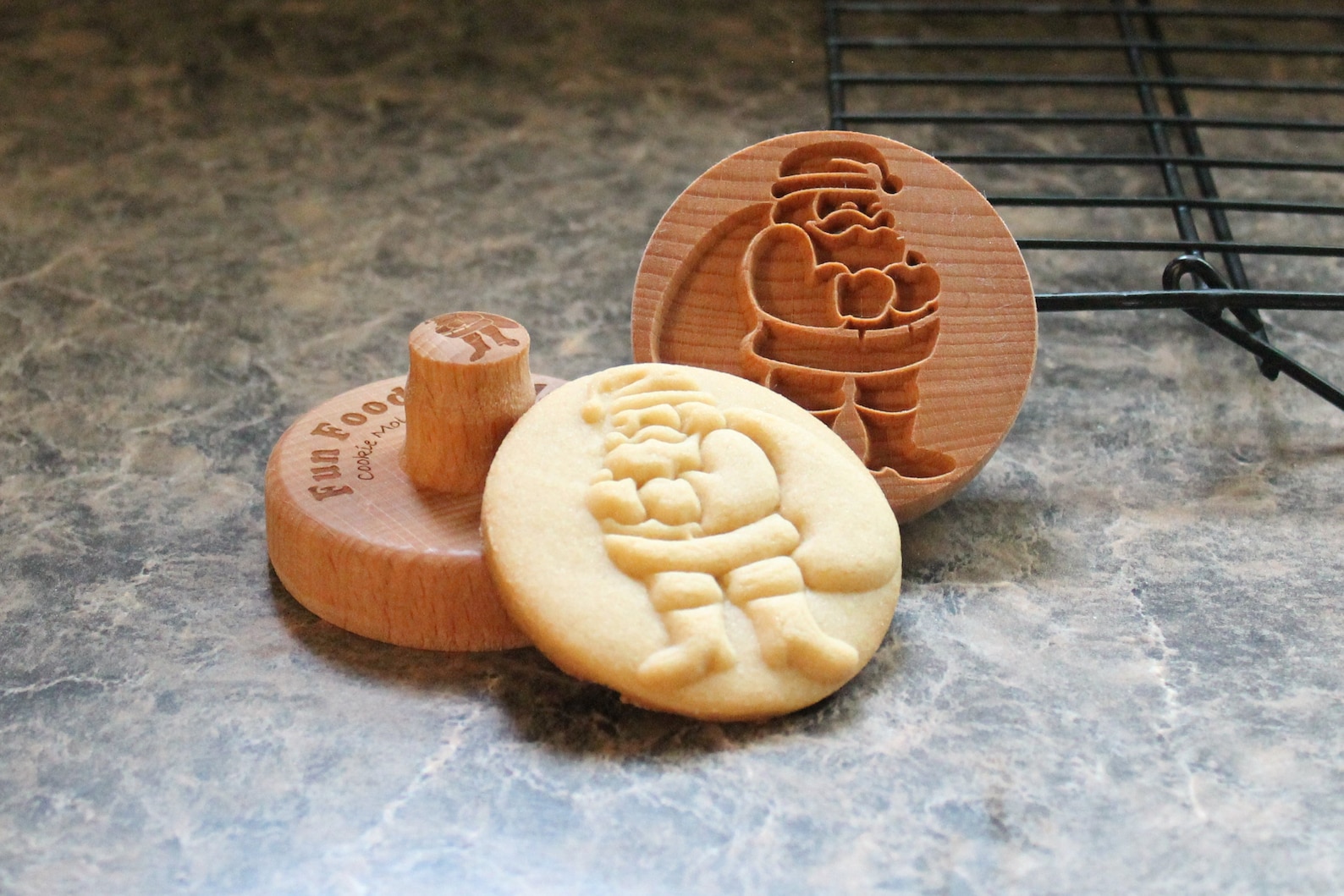 Santa 2.5 Inch Wood Cookie Stamp Mold CS-048 - Etsy