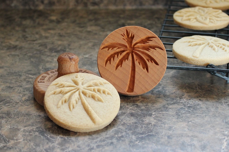 Palm Tree 2.5 Inch Wood Cookie Stamp Mold CS-012 - Etsy