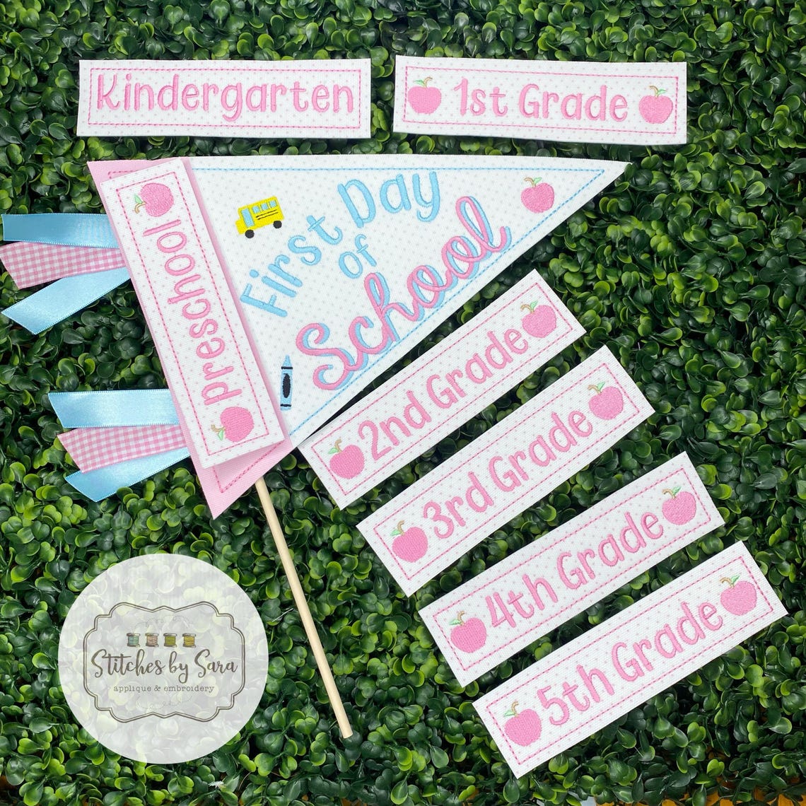 First Day of School Pennant Flag for Girls, Back to School, Keepsake - Etsy
