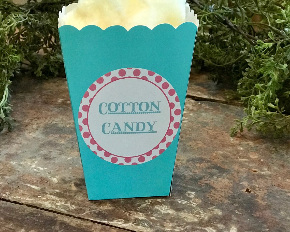 Printable Cotton Candy Sticker Labels Cotton Candy Favor - Etsy