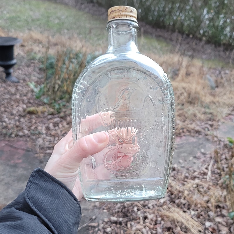 Log Cabin Syrup Glass Bottle - Etsy