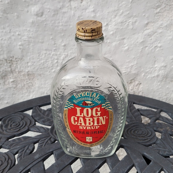 Log Cabin Syrup Glass Bottle - Etsy