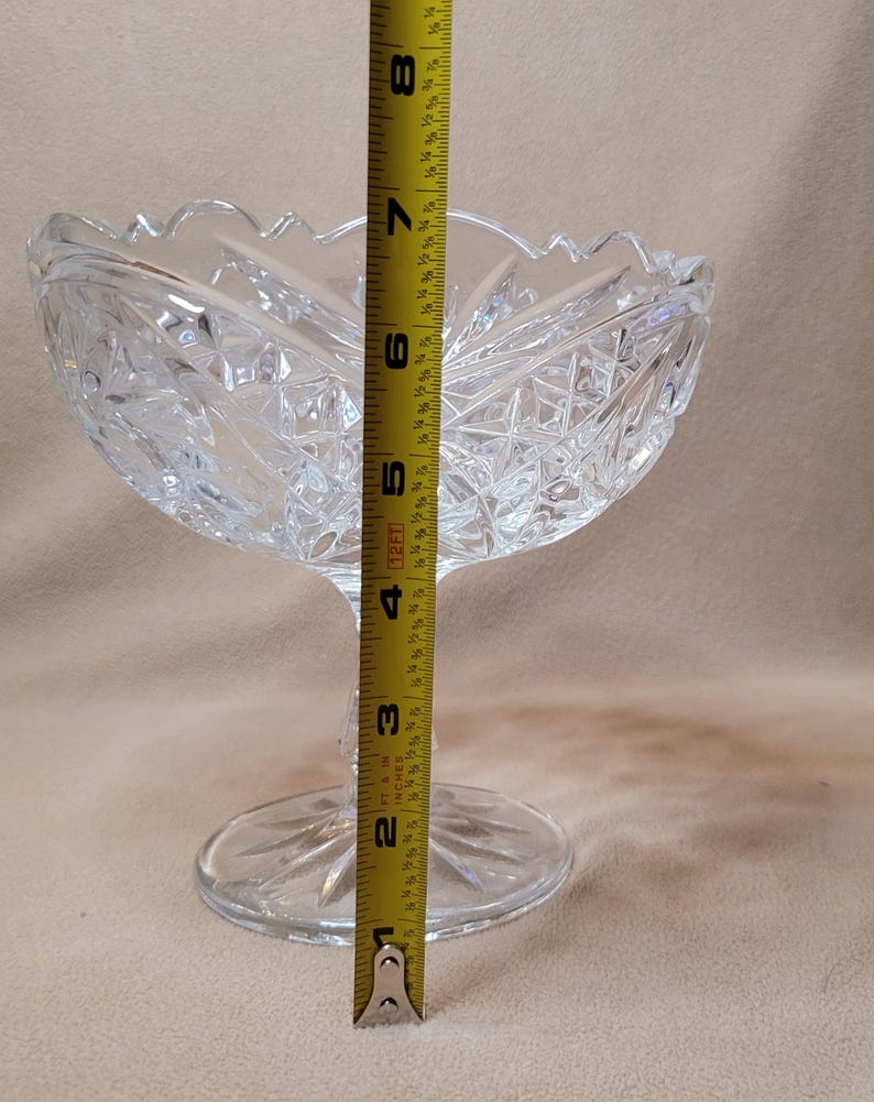 Vintage Lead Crystal Compote Pedestal Footed Candy Dish, Nut Bowl ...