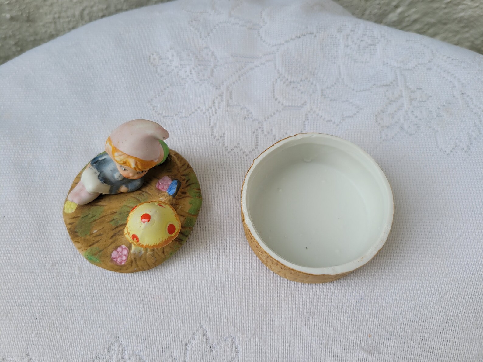 HOMCO Pixie Elf Gnome and Mushroom Trinket Box With Lid - Etsy
