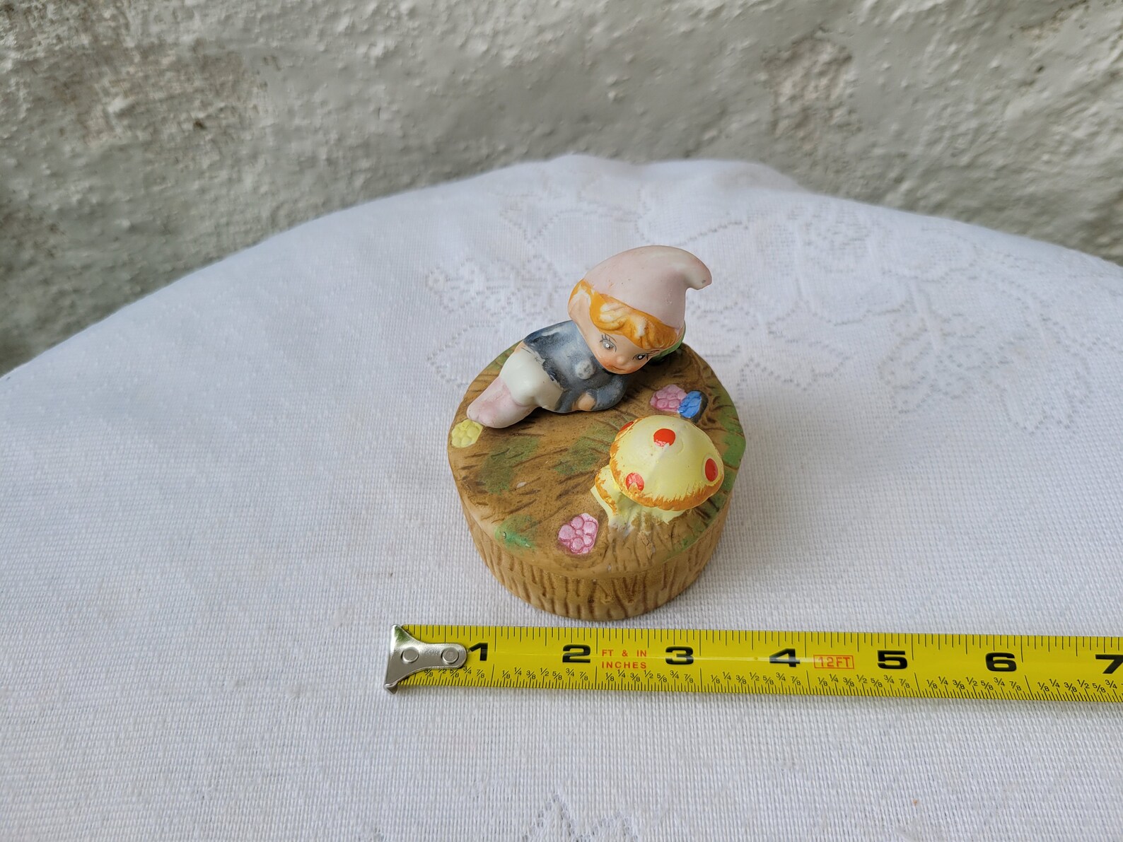 HOMCO Pixie Elf Gnome and Mushroom Trinket Box With Lid | Etsy