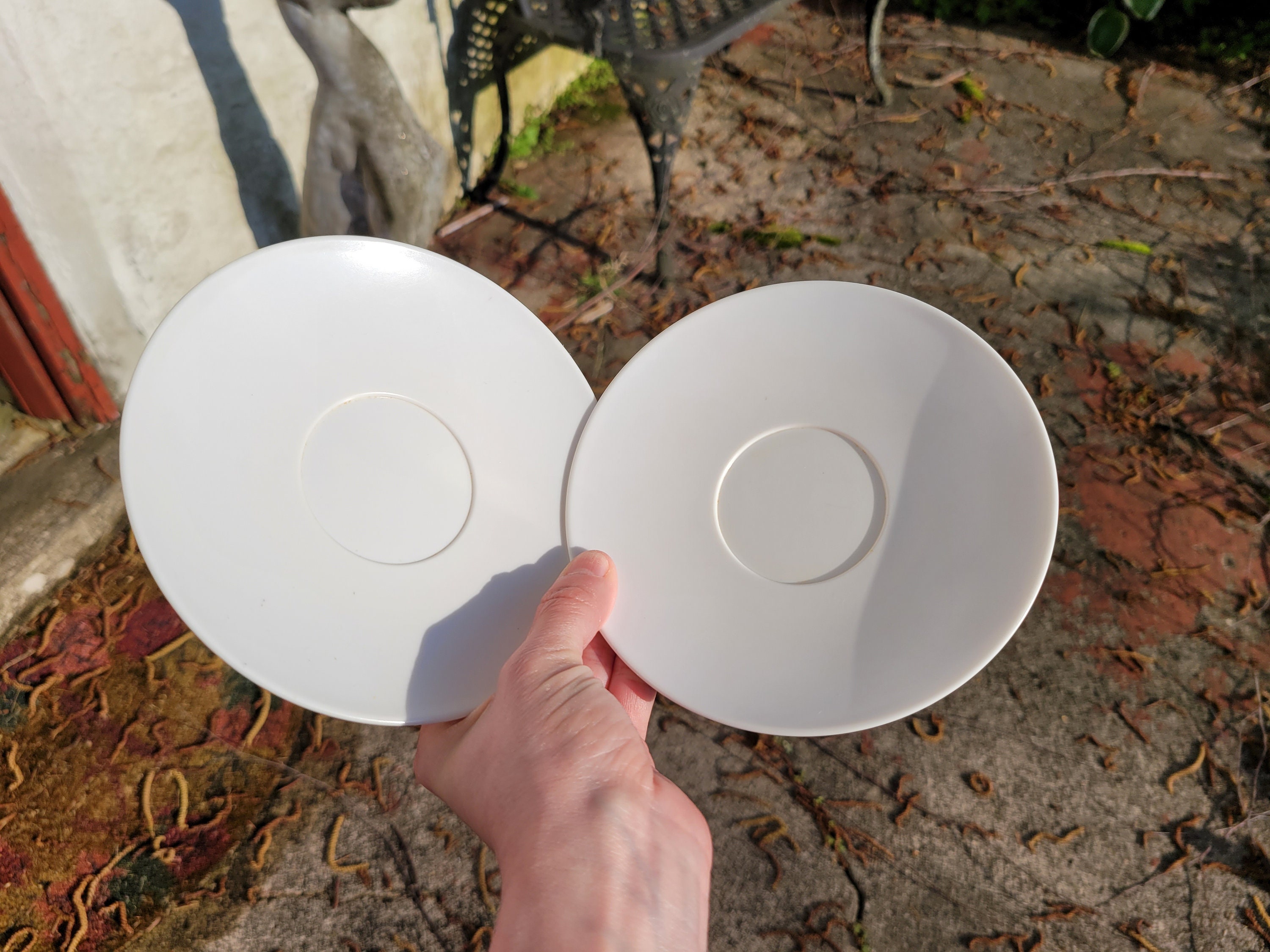 Sun Valley Melmac Melamine Lilac Purplish Pink Cups and White Saucers ...