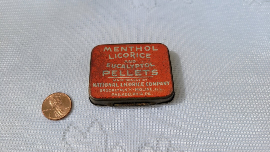 Vintage Medicine Tin, HELPS Menthol Licorice and Eucalyptol Pellets ...