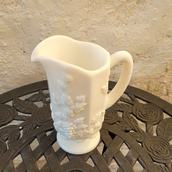 Westmoreland Paneled Grape Milk Glass Pitcher - Etsy
