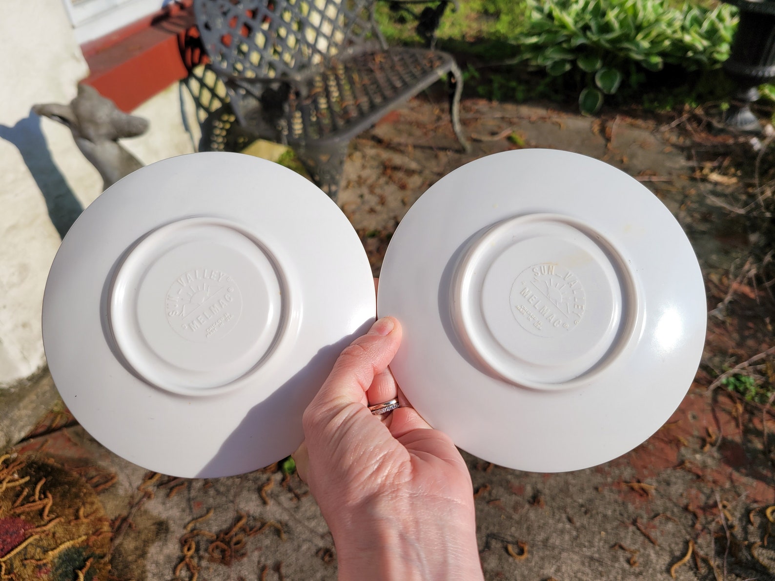 Sun Valley Melmac Melamine Lilac Purplish Pink Cups and White Saucers ...