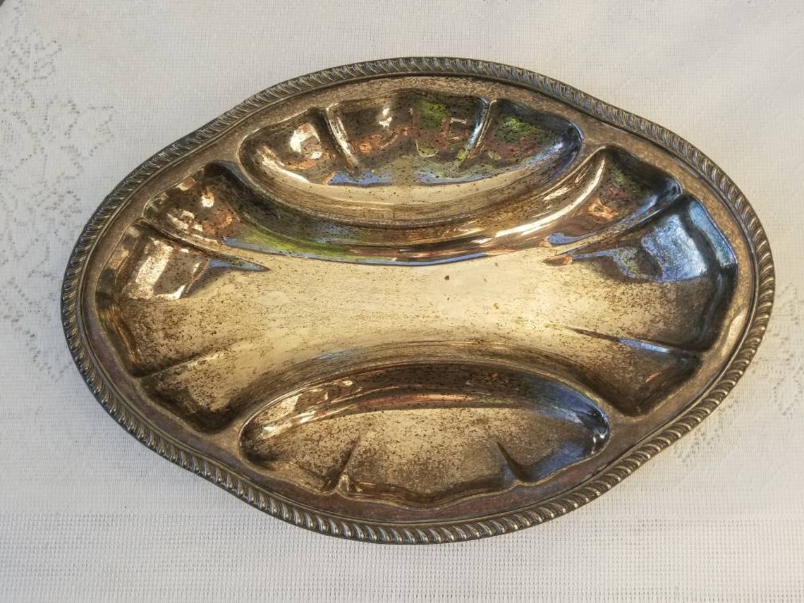 EPNS Silver Co. Silverplated Divided Trinket Dish Oval - Etsy