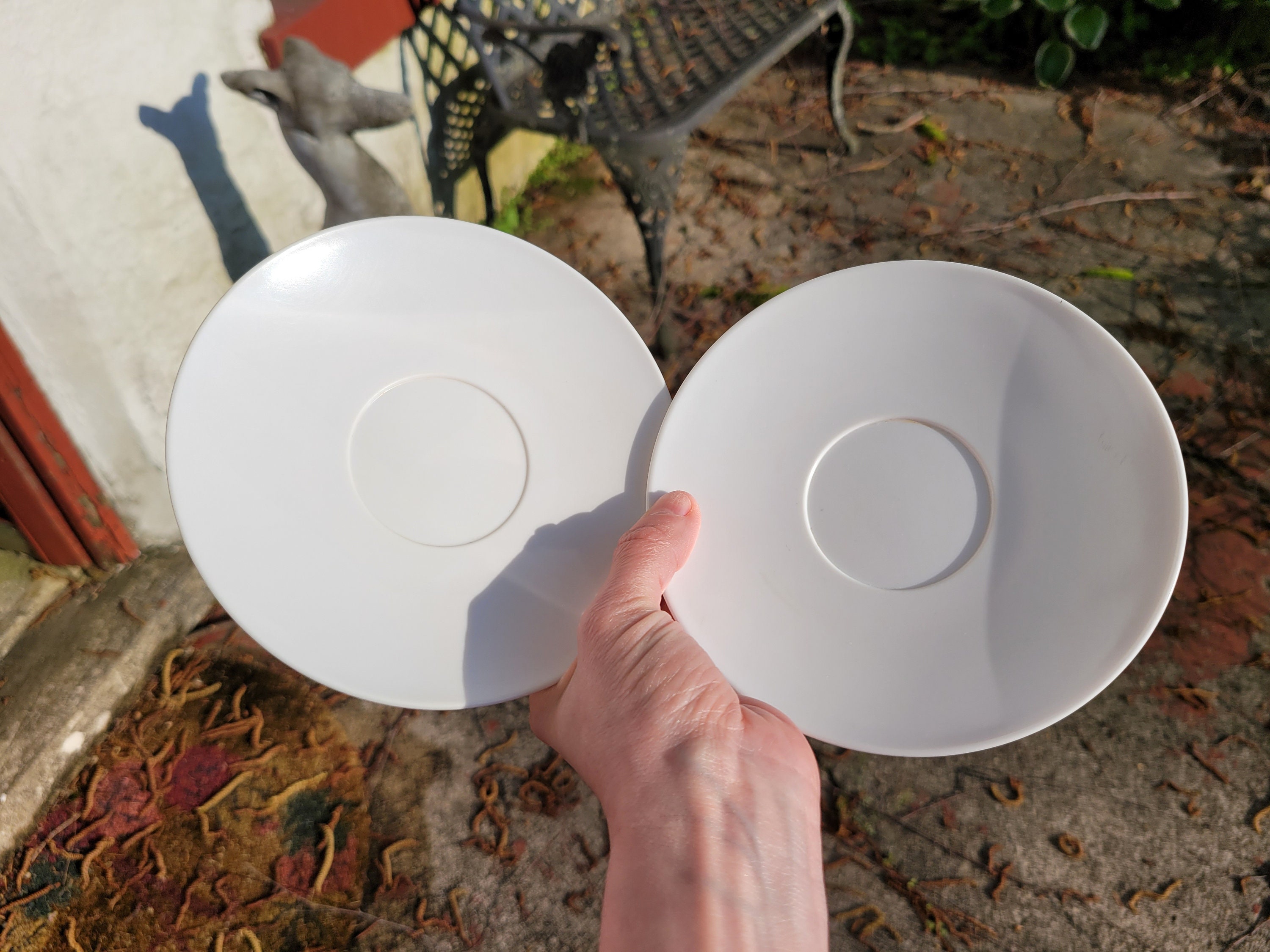 Sun Valley Melmac Melamine Lilac Purplish Pink Cups and White Saucers ...