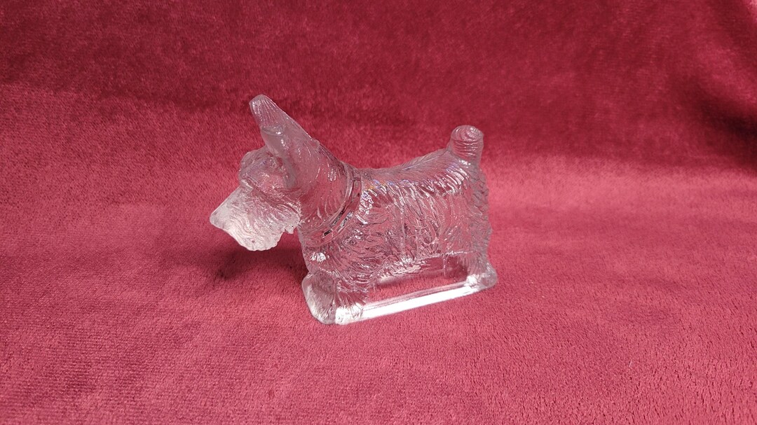 Clear Glass Scotty Dog Figurine, Vintage Scottie Dog Figure, Scottish ...