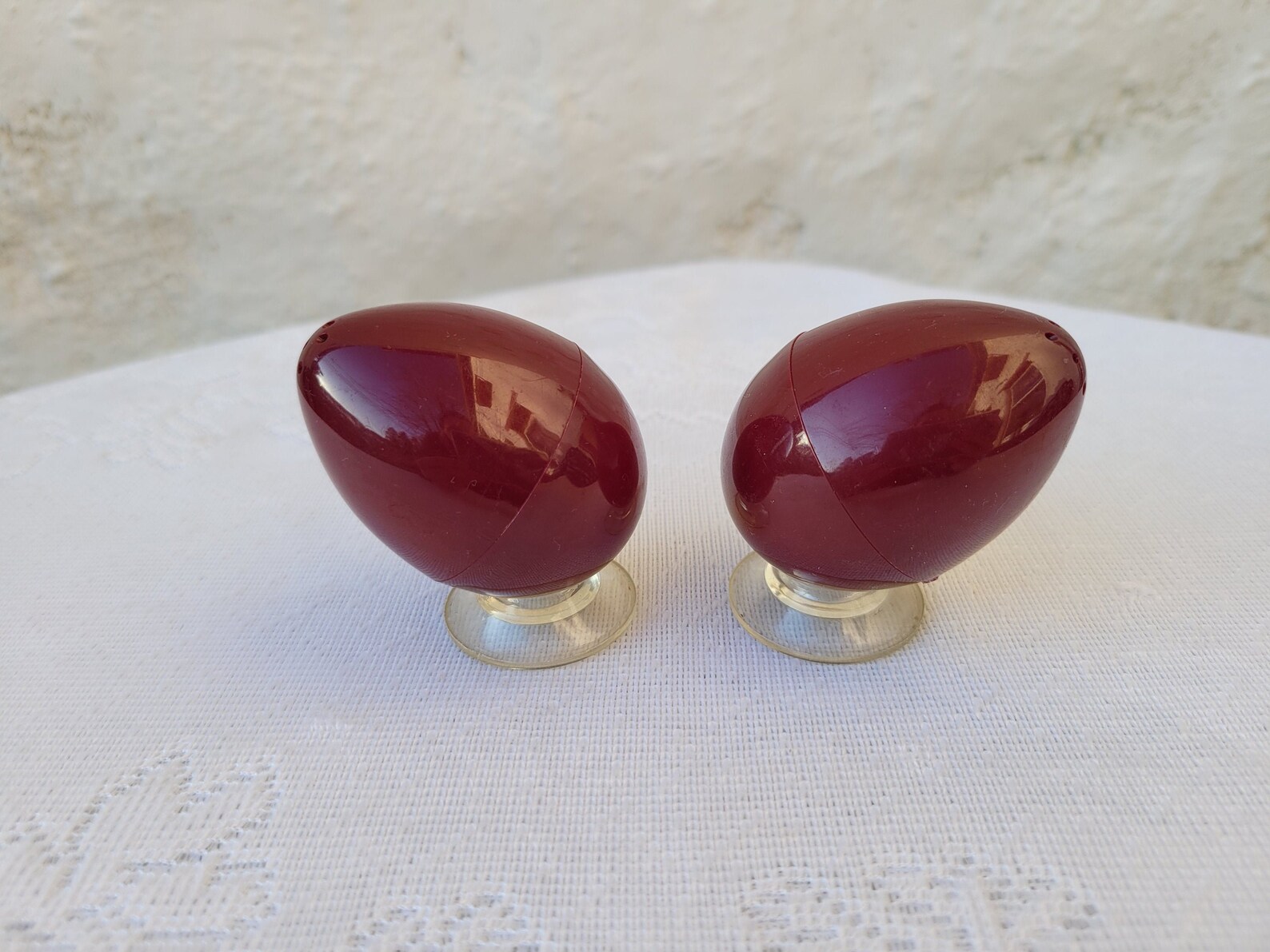Vintage Plastic Easter Egg Salt and Pepper Shakers Maroon - Etsy