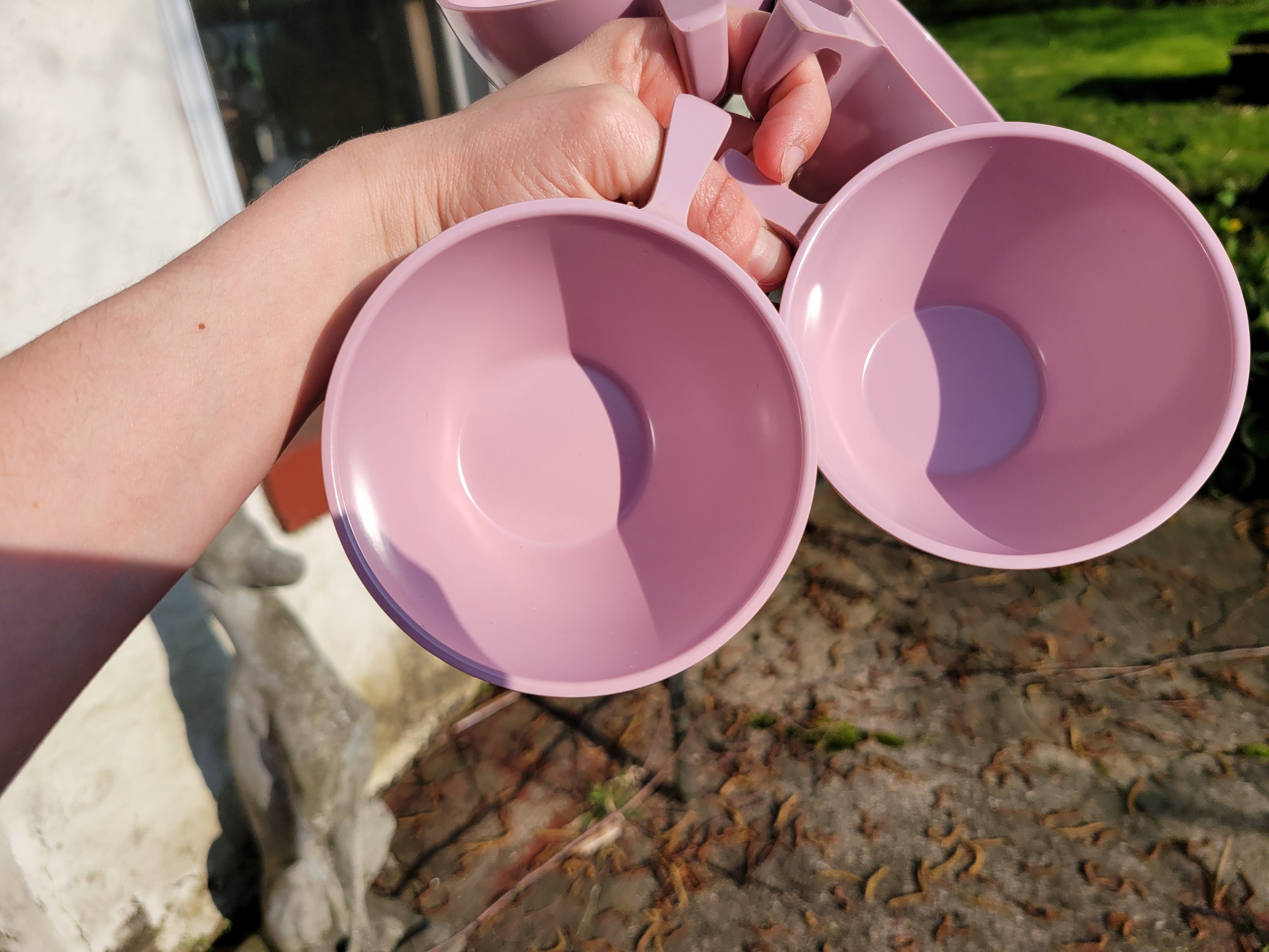 Sun Valley Melmac Melamine Lilac Purplish Pink Cups and White Saucers ...