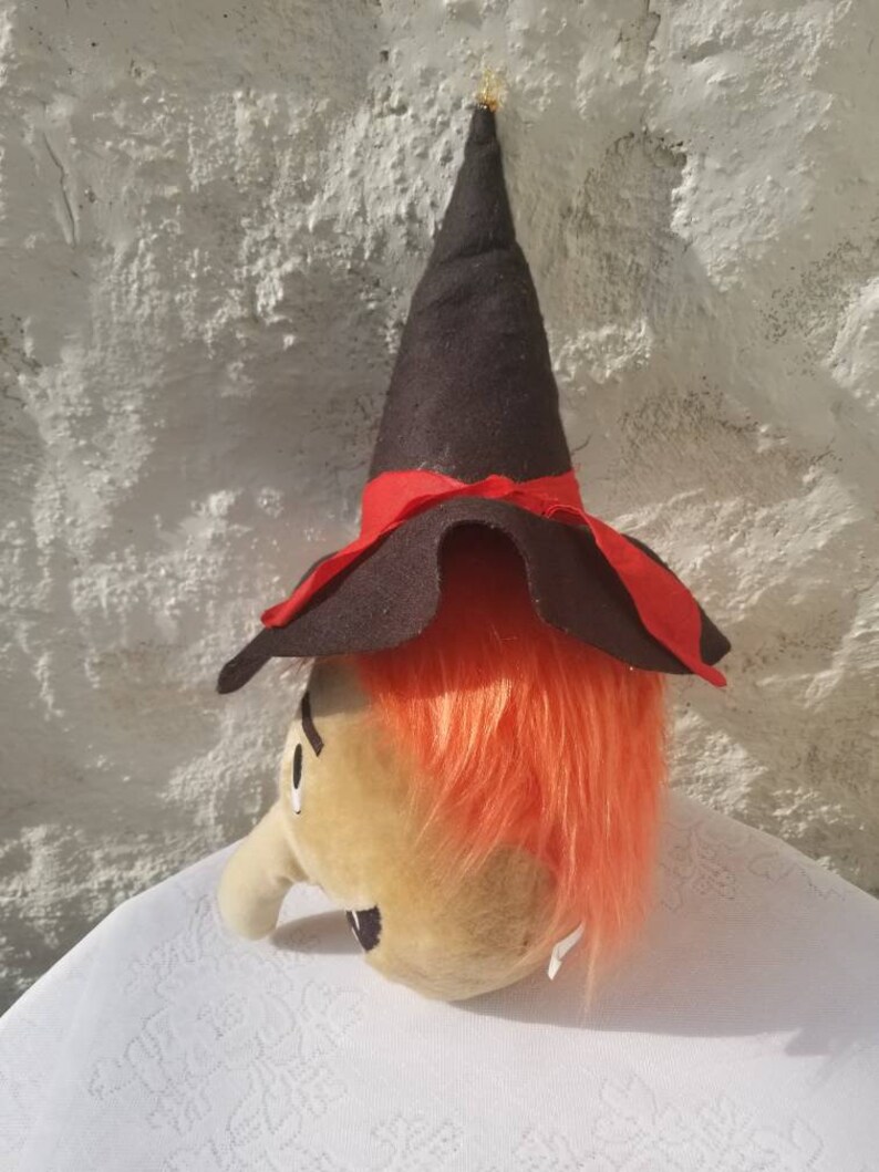 Vintage Stuffed Plush Witch Head Halloween Decoration Witch - Etsy