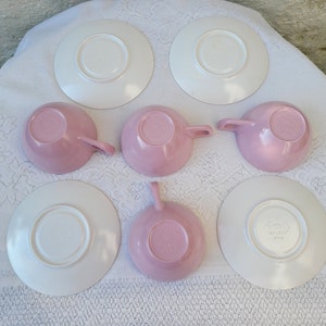 Sun Valley Melmac Melamine Lilac Purplish Pink Cups and White Saucers ...