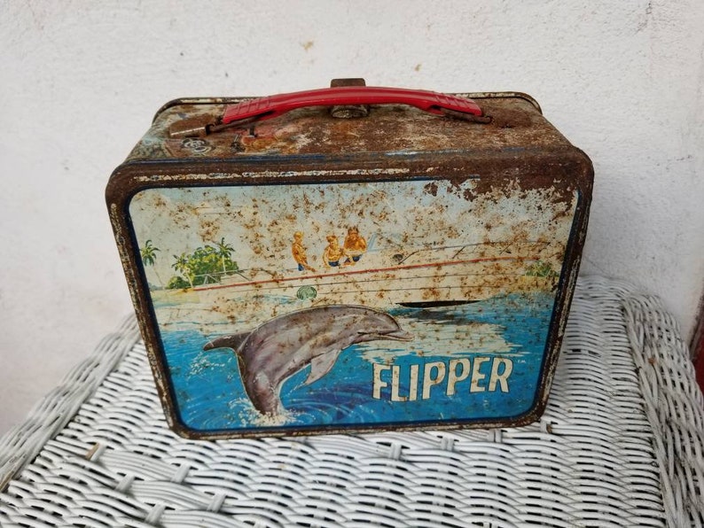 Flipper Metal Lunch Box Vintage Lunchbox King Seeley Thermos | Etsy