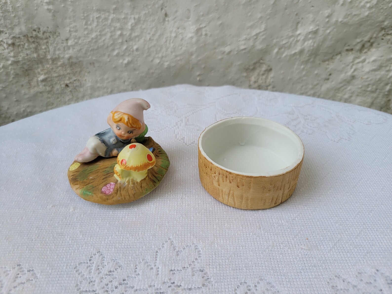 HOMCO Pixie Elf Gnome and Mushroom Trinket Box With Lid - Etsy