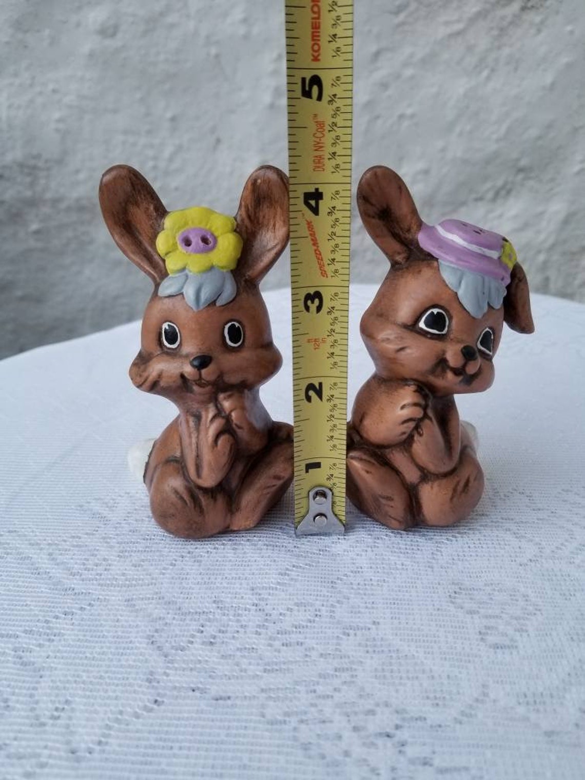 Ceramic Bunny Rabbit Salt and Pepper Shakers Vintage Brown | Etsy
