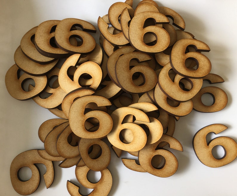 30mm wooden numbers craft small embellishments ready to | Etsy