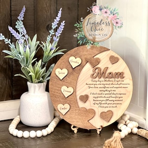 Mother’s Day Sign, Personalized Mother’s Day Sign, Keepsake Gift ...