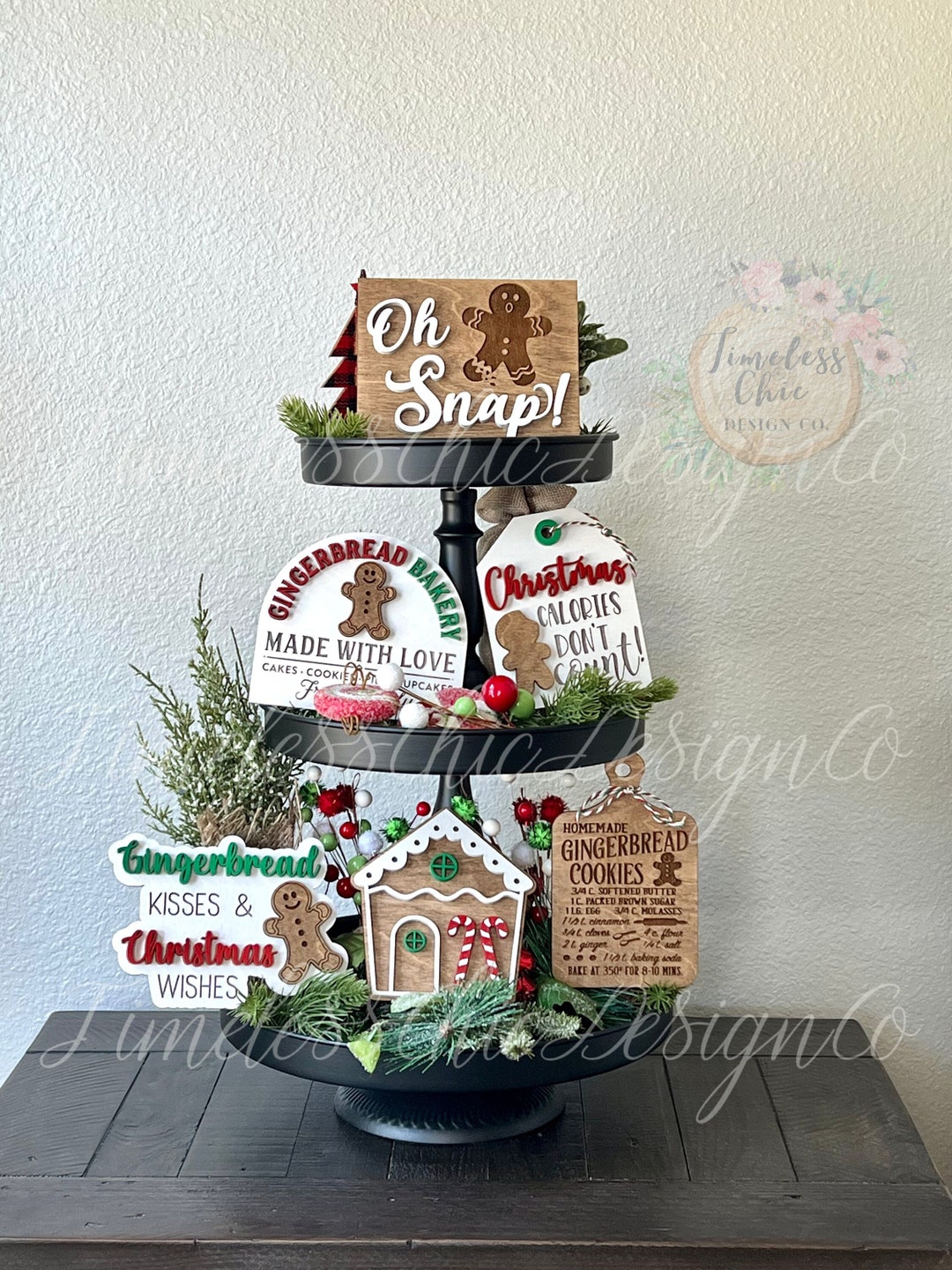Gingerbread Tiered Tray Signs: Christmas Decor - Etsy