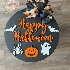Halloween Door Sign, Happy Halloween Door Hanger, 3D Door Sign, Happy ...