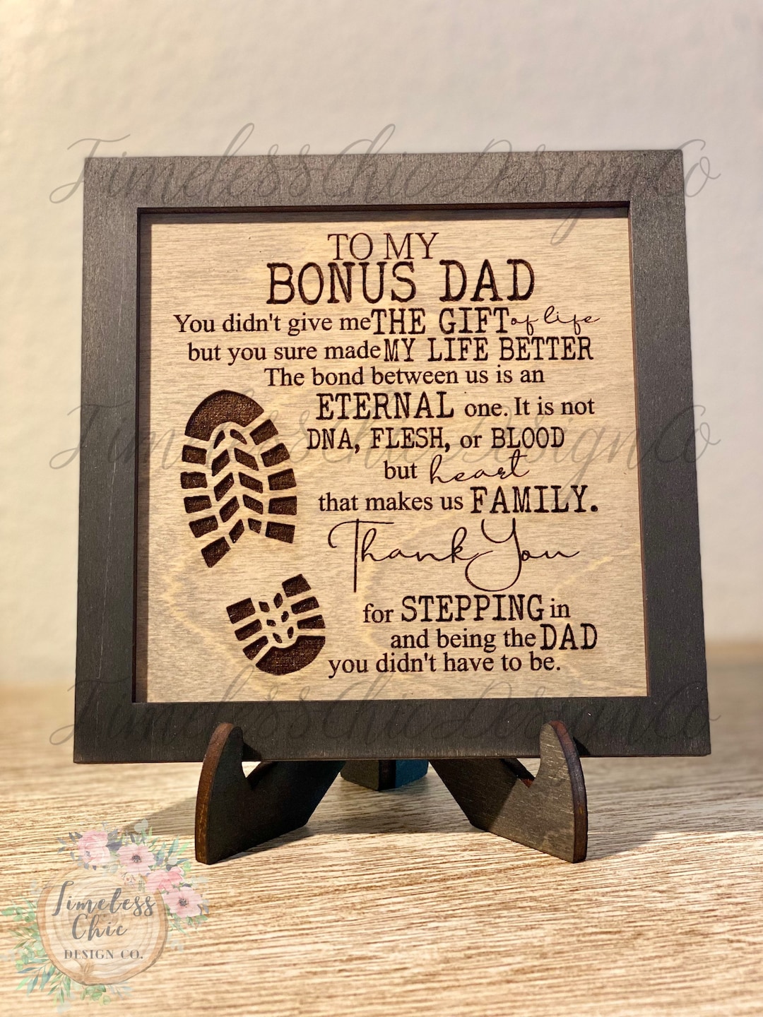 Bonus Dad Framed Sign: Stepped up Dad Gift - Etsy